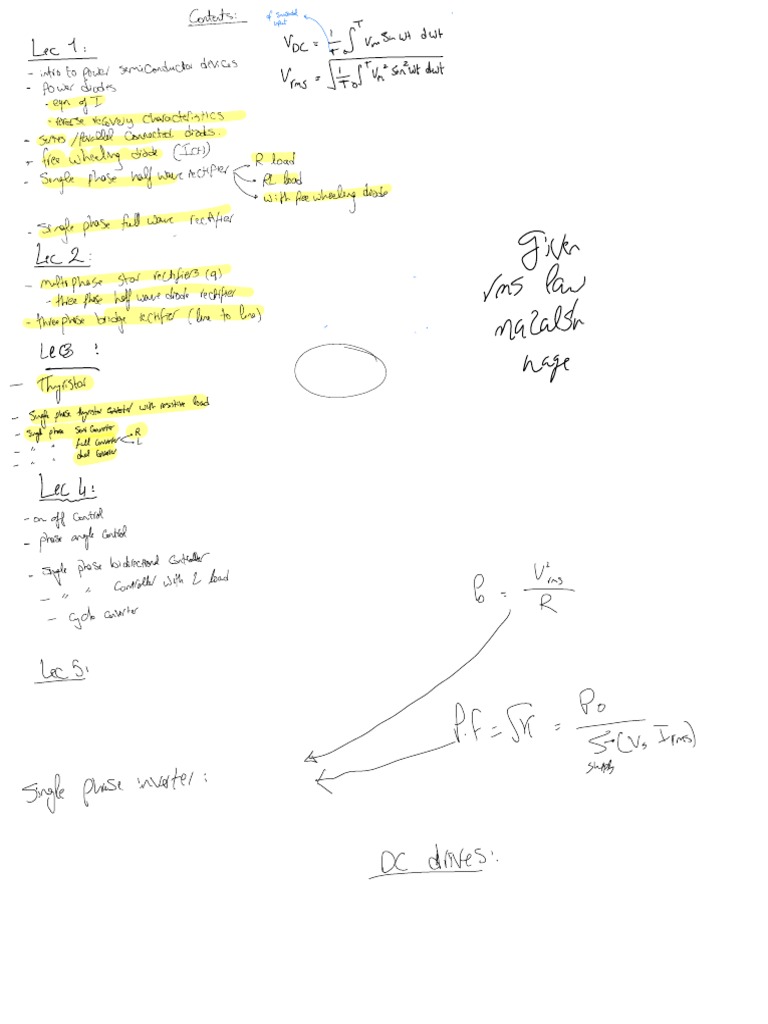 Power Electronics Lecture Notes | PDF | Rectifier | Diode