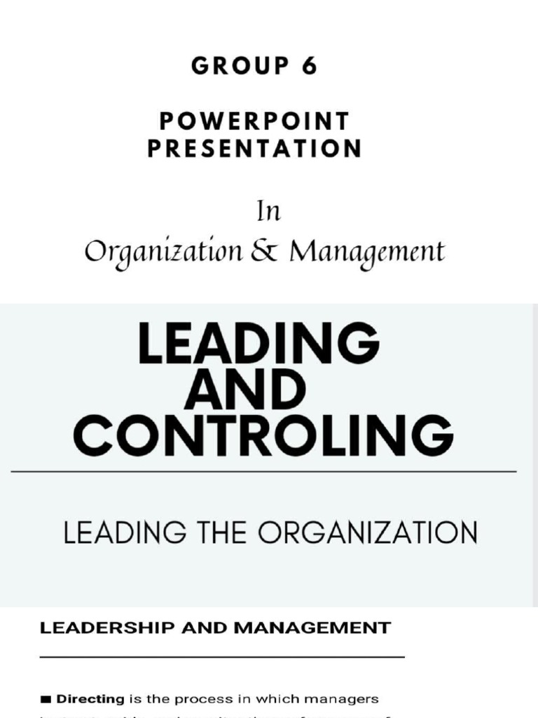 Group 6 Leading The Organization | PDF