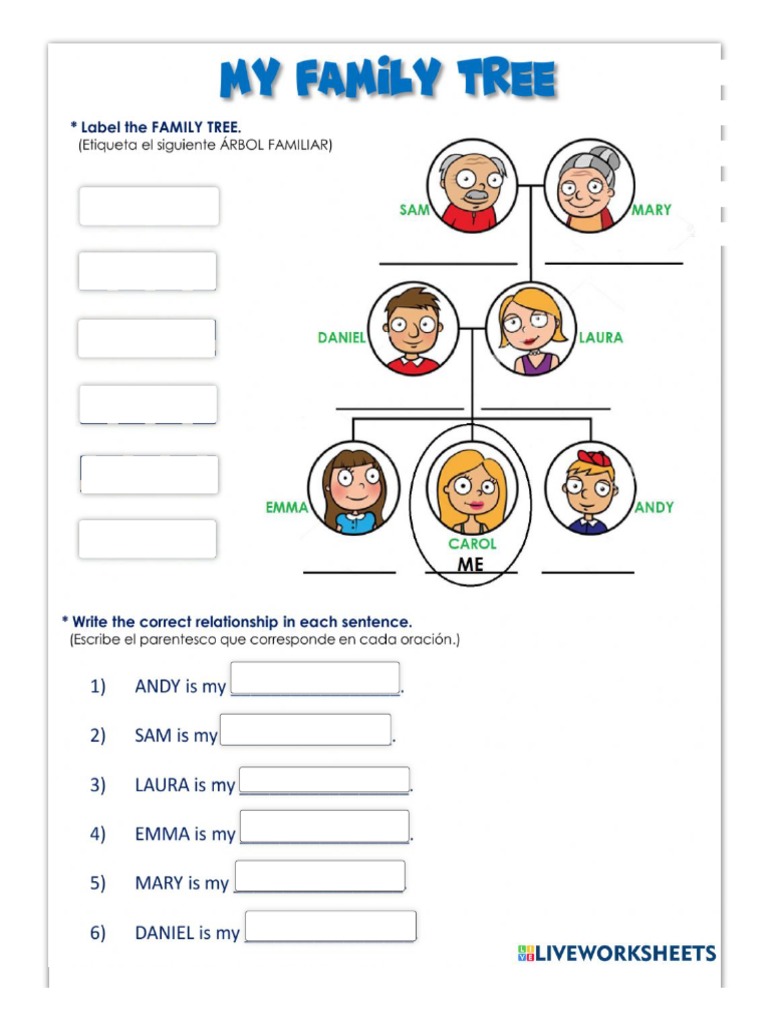 My Family Tree English As A Second Language (ESL) Worksheet | PDF