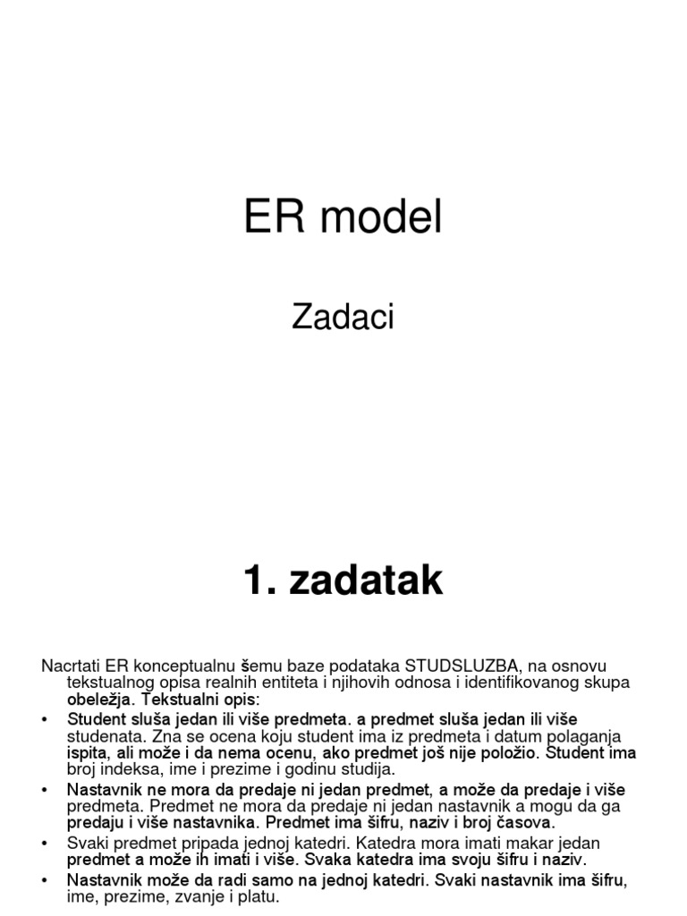 06 - ER Model Zadaci | PDF