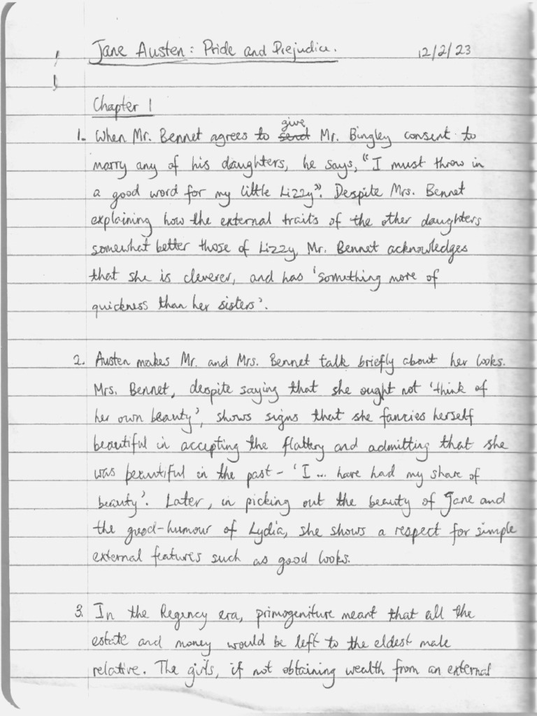 Pride and Prejudice - Chapter 1 | PDF