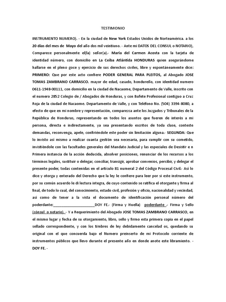 Poder General (1) 1 | PDF | Honduras | Gobierno