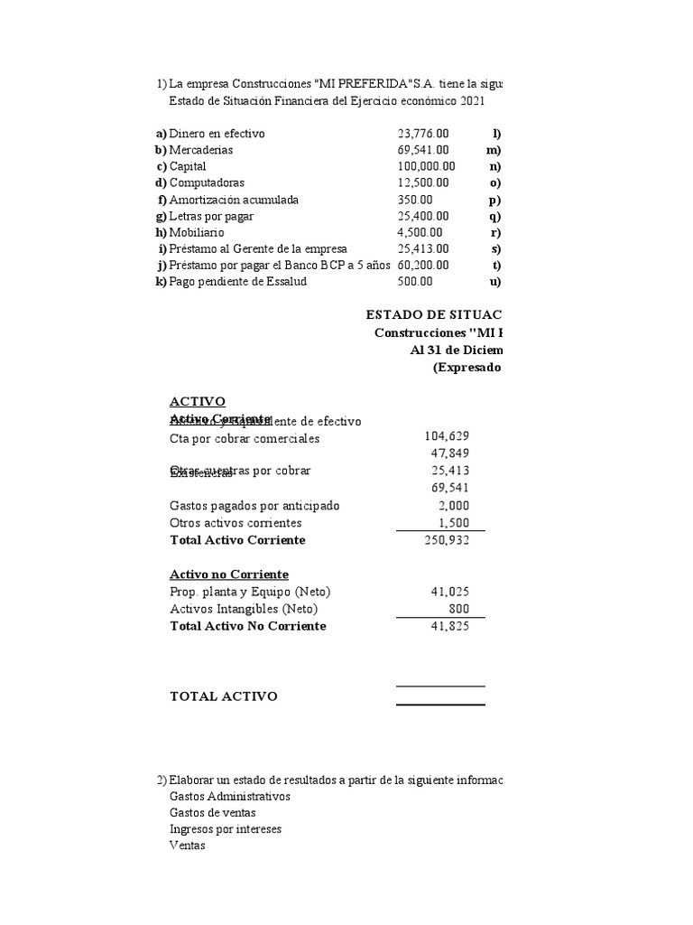 Eeff Practica 2 | PDF | Estado de resultados | Contabilidad