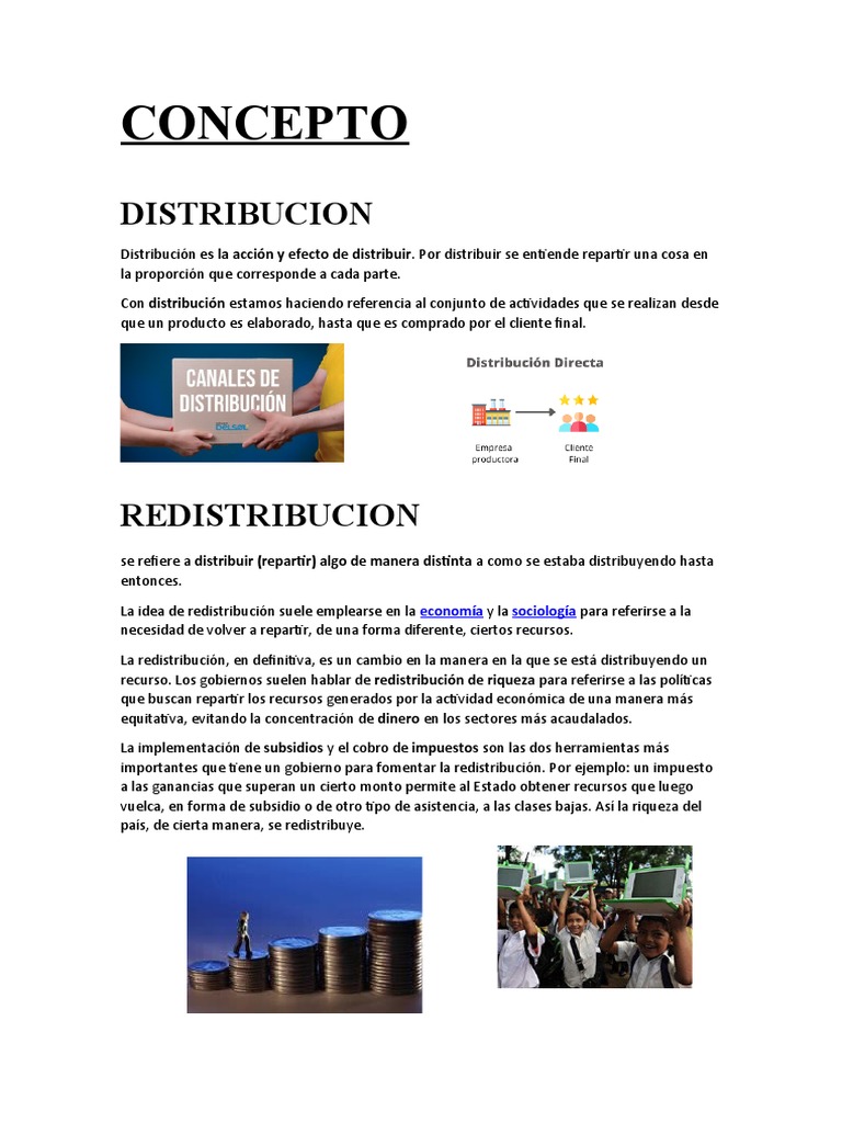 CONCEPTO Distribucion y Redistribucion | PDF | Excedente económico ...