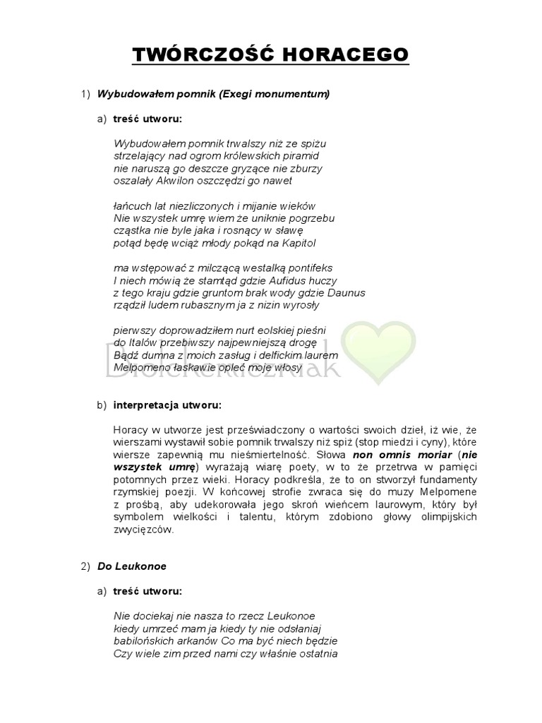 Twórczość Horacego | PDF