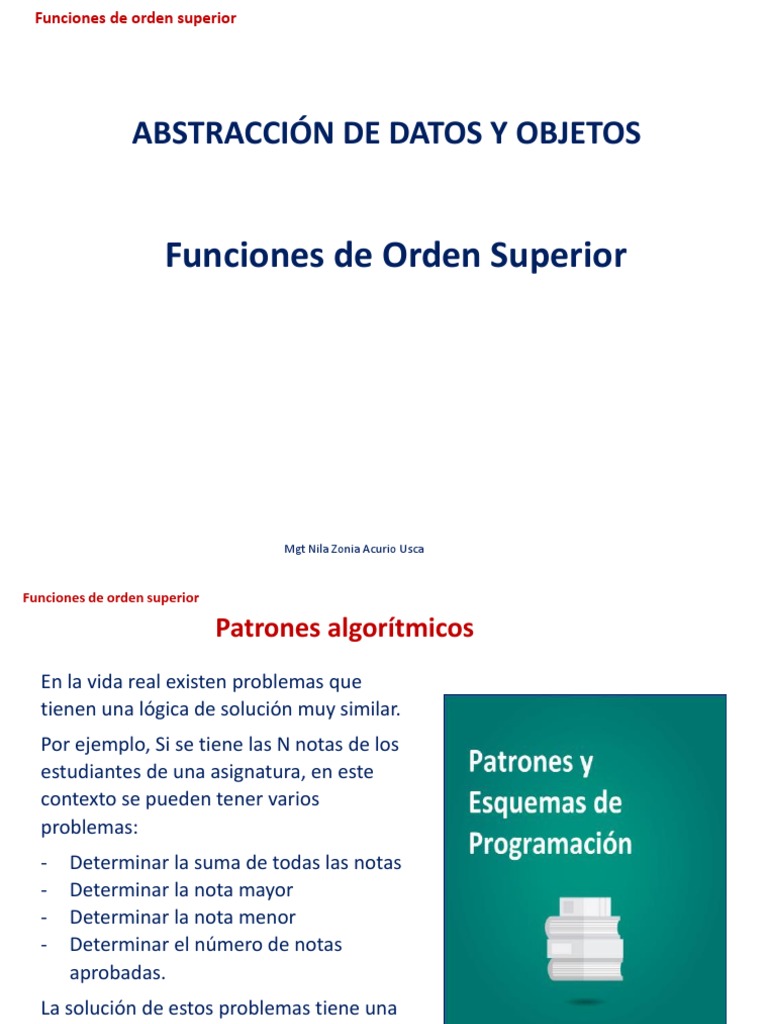 Funciones de Orden Superior | PDF | Algoritmos | Devolución de llamada (programación de computadora)