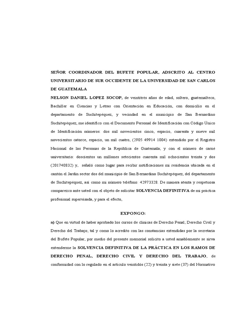 Modelo de Solvencia Definitiva | PDF | Guatemala | Justicia