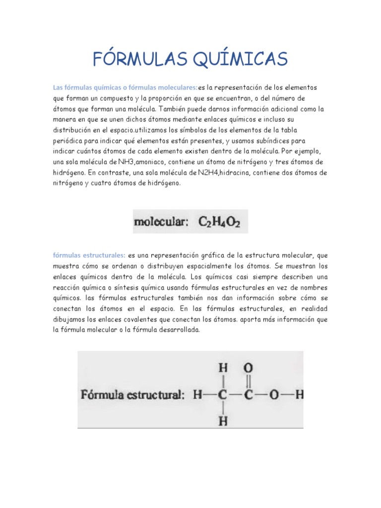 Fórmulas Químicas | PDF