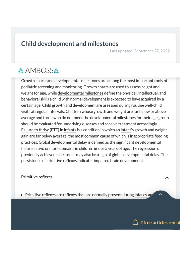 Child Development and Milestones - Knowledge at AMBOSS | PDF | Medical Specialties | Clinical ...