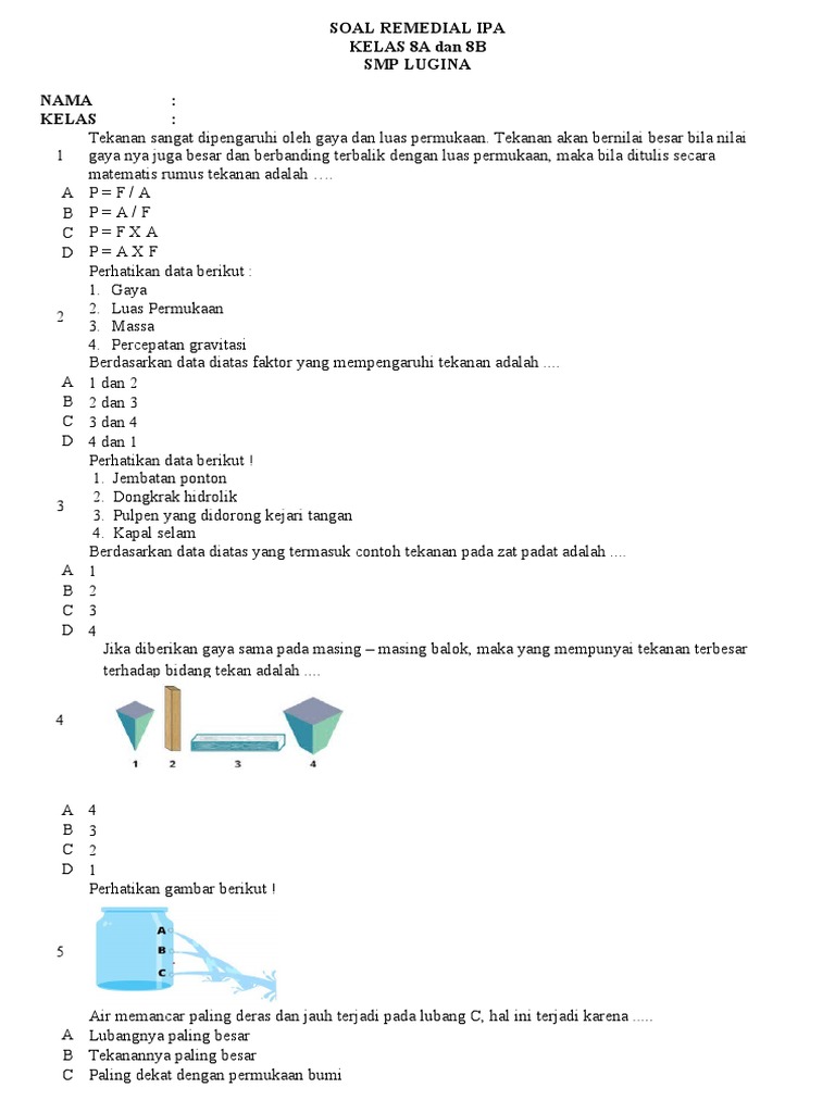 Soal Remedial Ipa Kelas 8 | PDF | Ilmu Sosial | Kajian Bahasa Asing