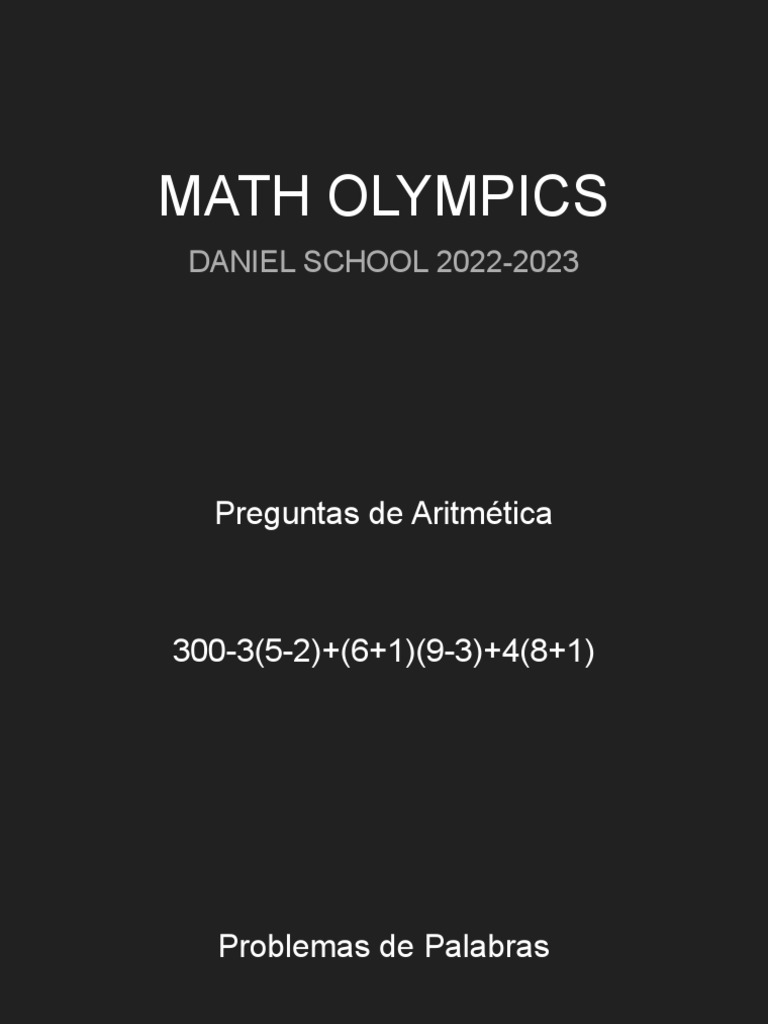 Math Olympics | PDF