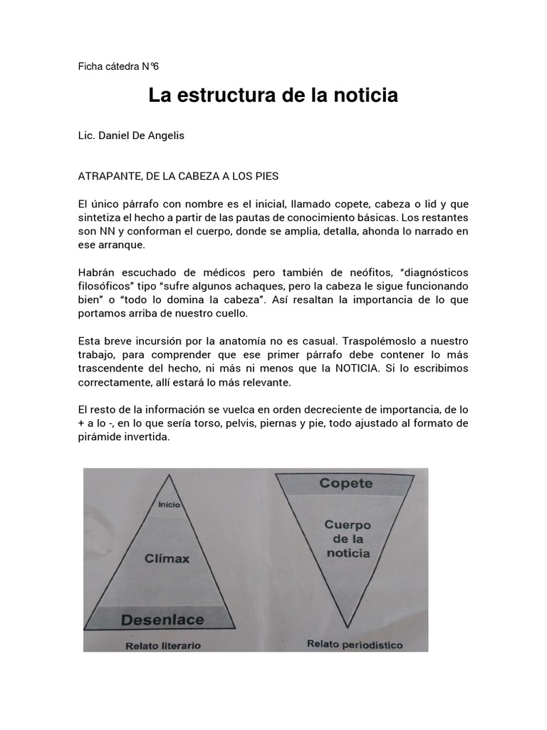 Ficha 6 La Estructura de La Noticia - 1 | PDF | Comunicación