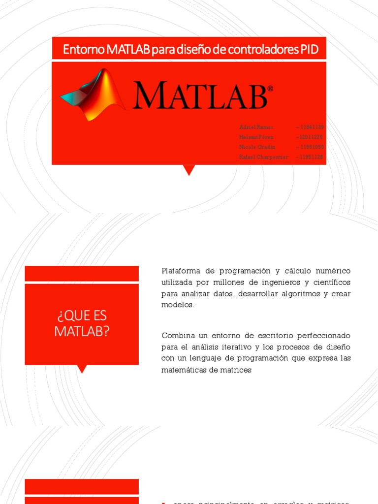 Entorno Matlab para Diseño de Controladores Pid | PDF | Matlab | Matriz ...