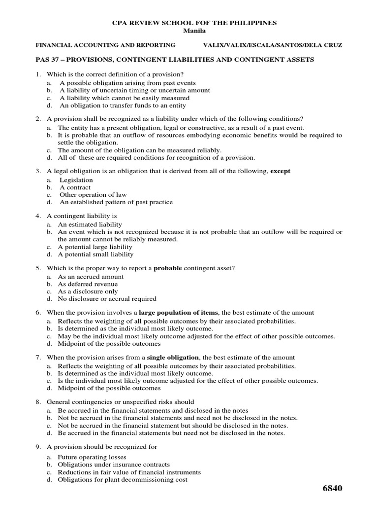 6840 - PAS 37 Provisions Contingent Liabilities and Contingent Assets ...