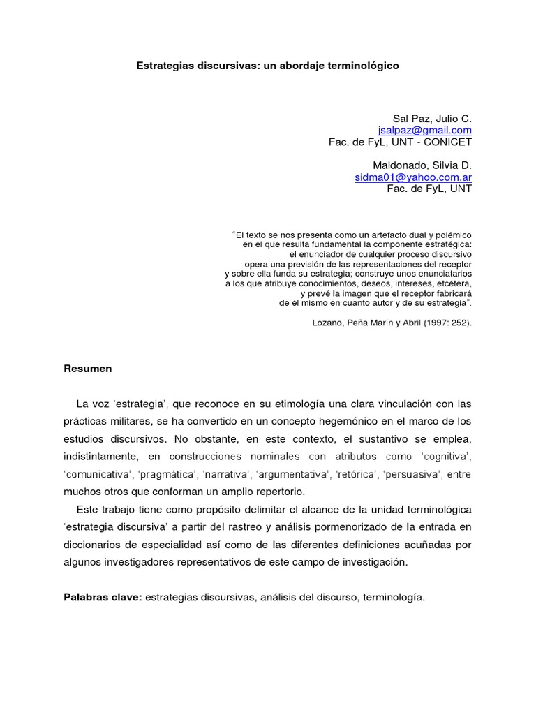 Estrategias Discursivas | PDF | Aprendizaje | Sicología