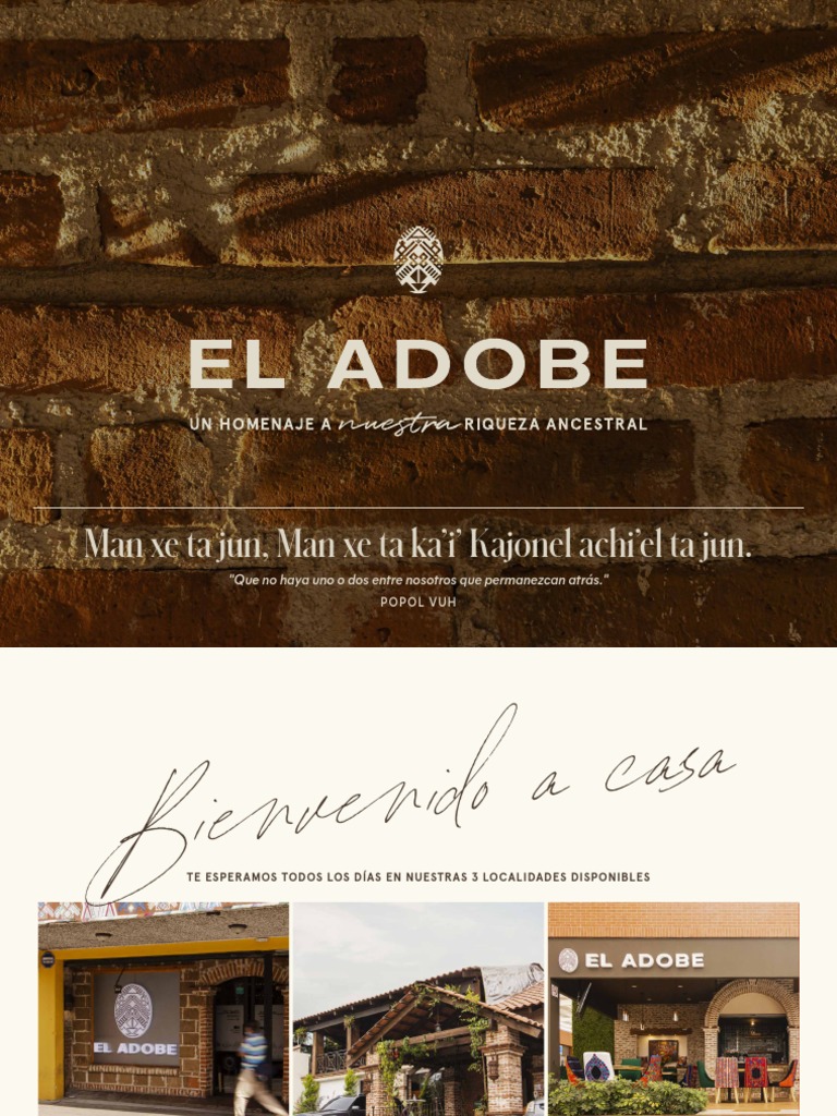 El Adobe - Menú 2022 - Español | PDF | Alimentos | Cocina norteamericana