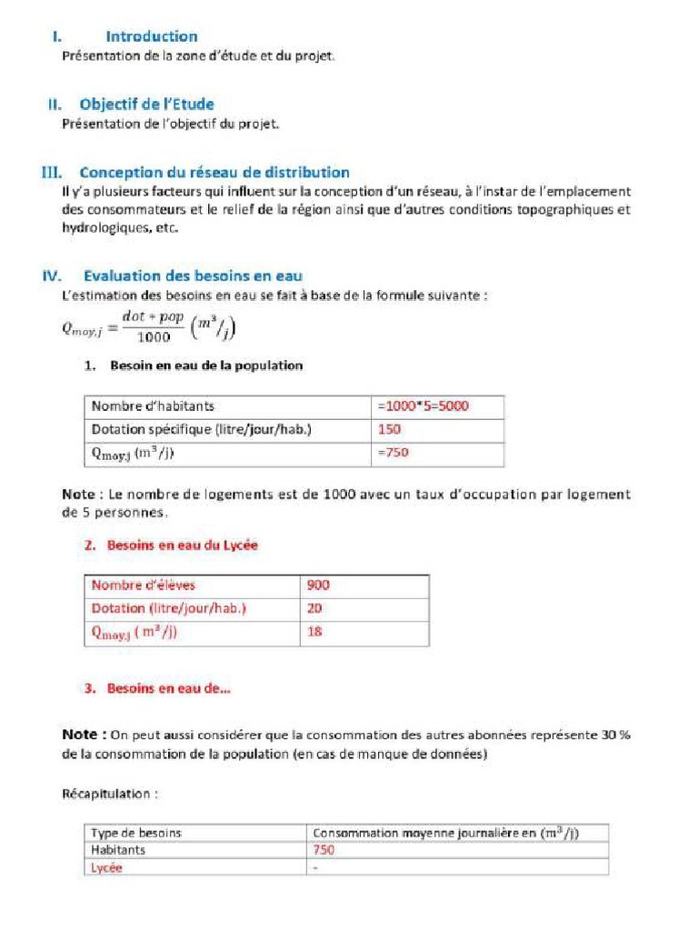 Exemple de Note de Calcul AEP | PDF