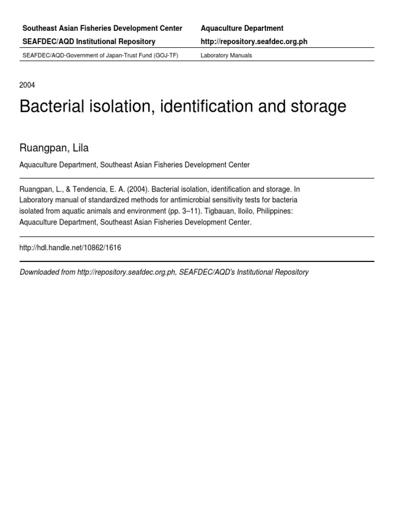Chapter1 Bacterial Isolation Identification and Storage | PDF ... Chapter1 Bacterial Isolation Identification and Storage | PDF ...