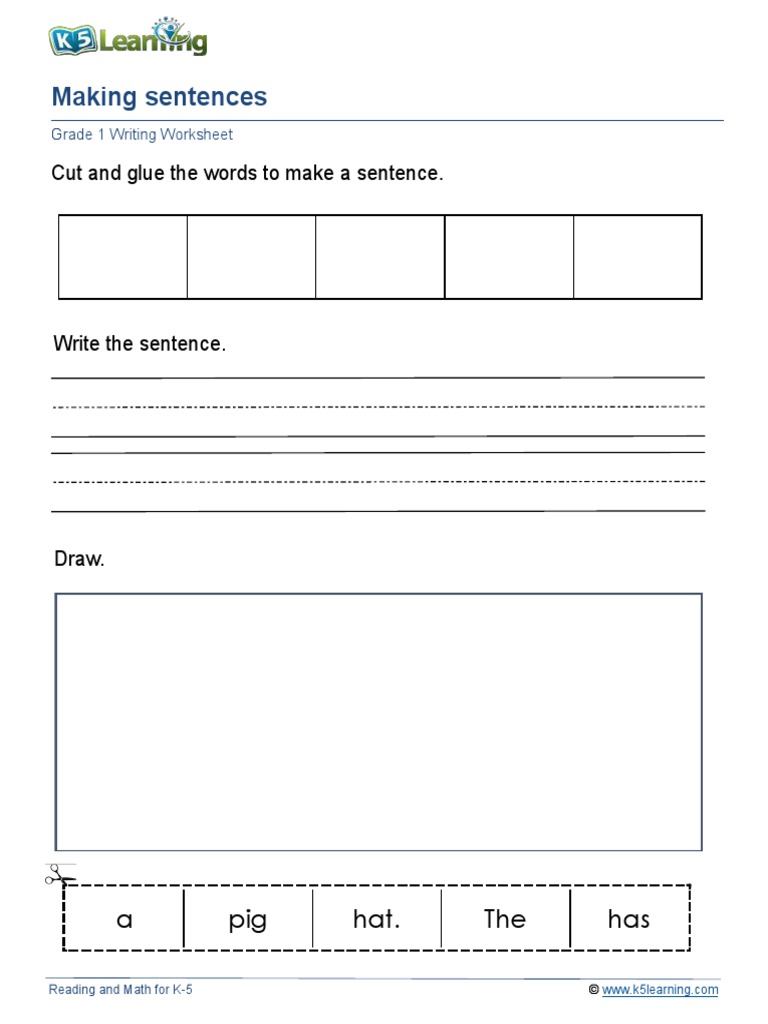 Grade 1 Making Sentences A | PDF