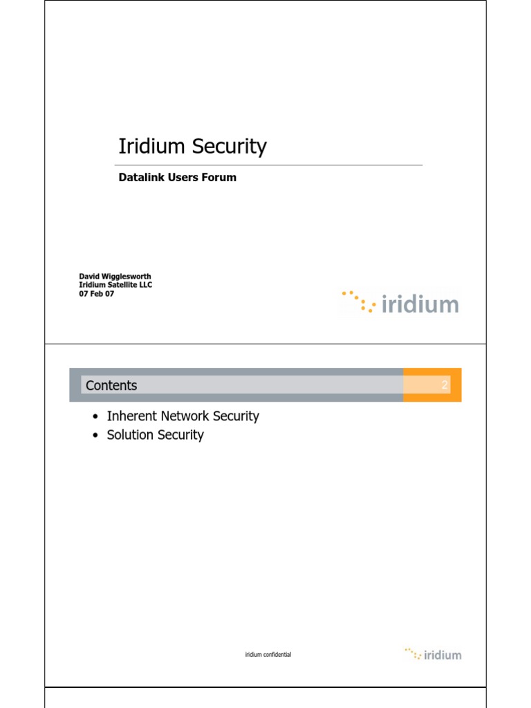 Iridium Security | PDF | Networks | Electronics