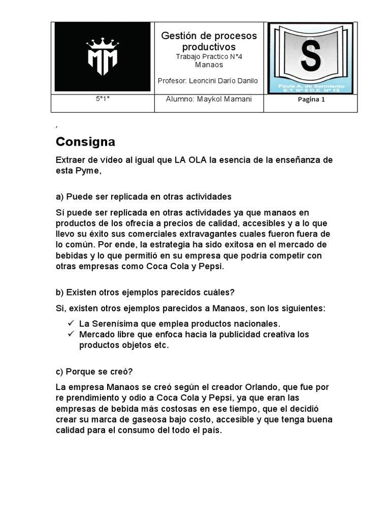 Historia y Éxito de Manaos | PDF | Refresco | Marca