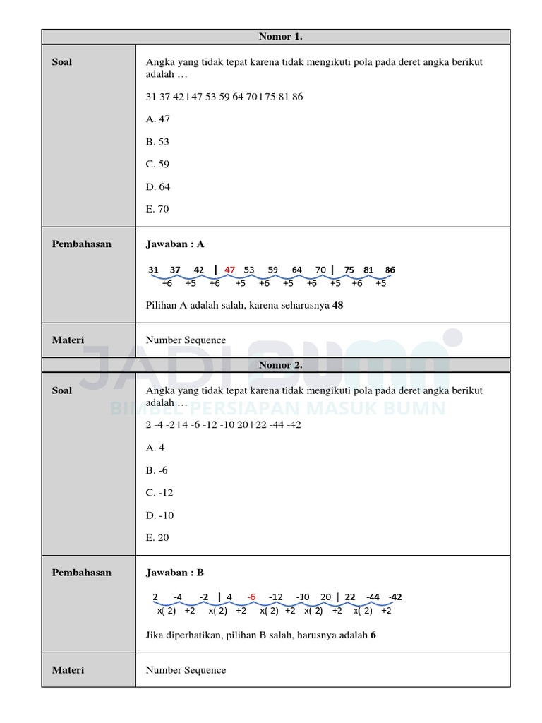 Bumn Number Sequence Pdf