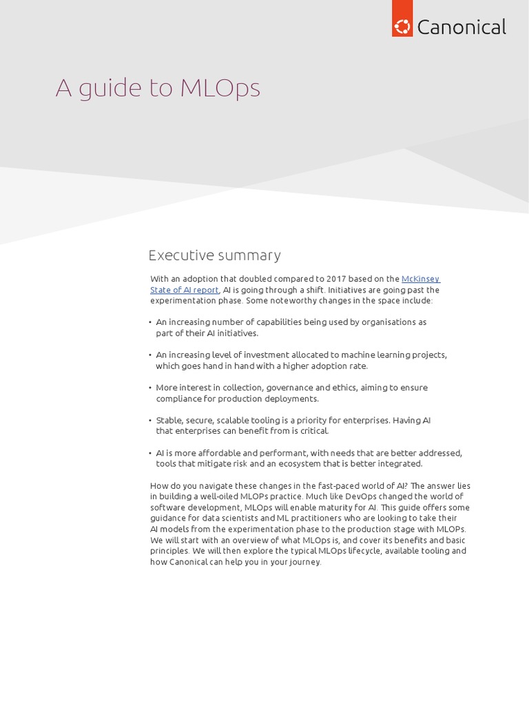 A Guide To Mlops Pdf Machine Learning Artificial Intelligence