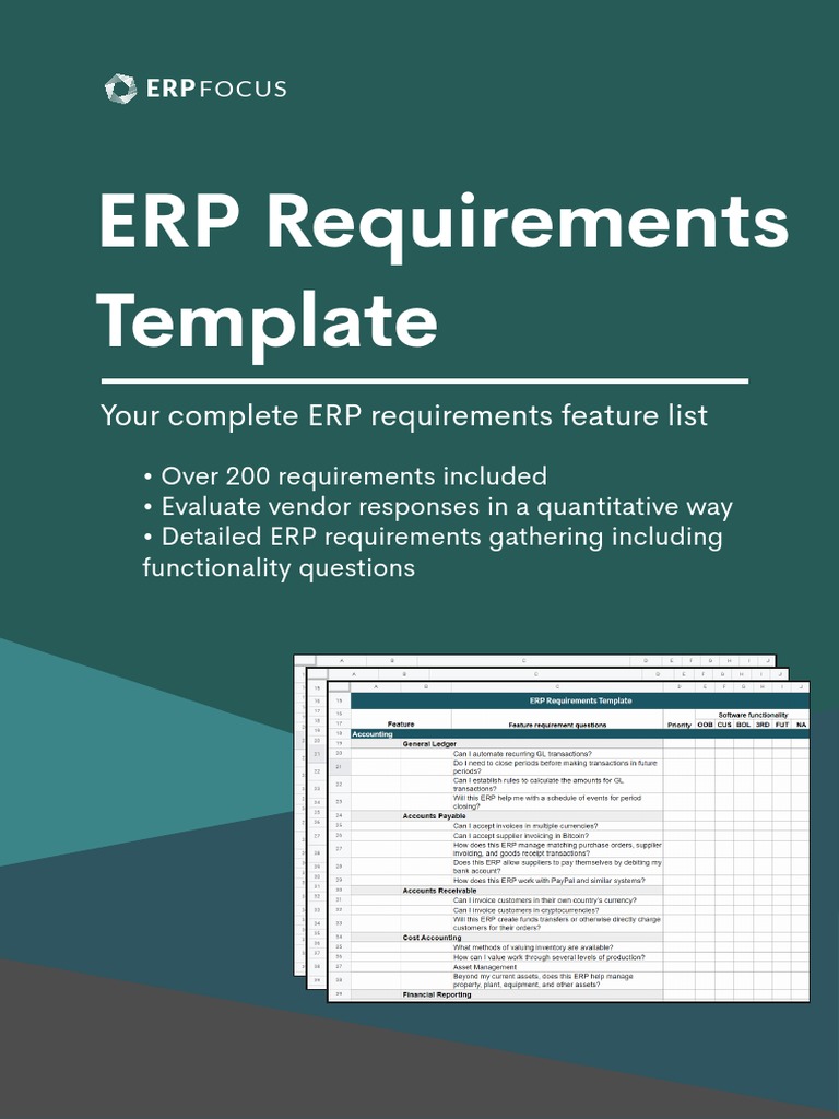 Erp Requirements Template PDF | PDF | Enterprise Resource Planning ...