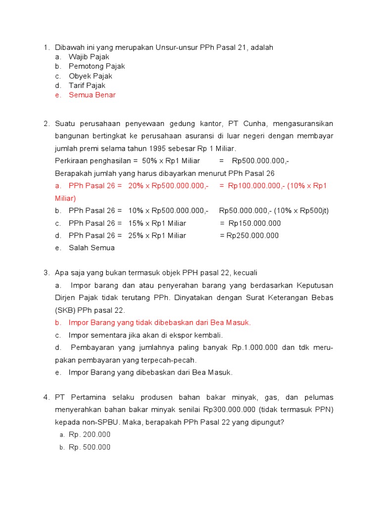 Soal PPH | PDF | Bisnis | Pengelolaan Keuangan & Uang