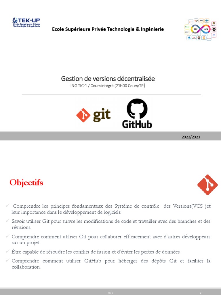 Cours Git-2022-2023 | PDF | Gestion de versions | Fichier informatique