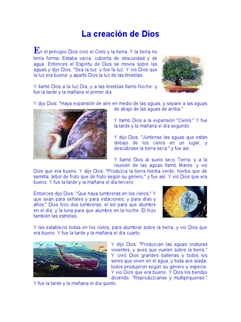 La Creación de Dios | PDF | Adán y Eva | Creencia religiosa y doctrina