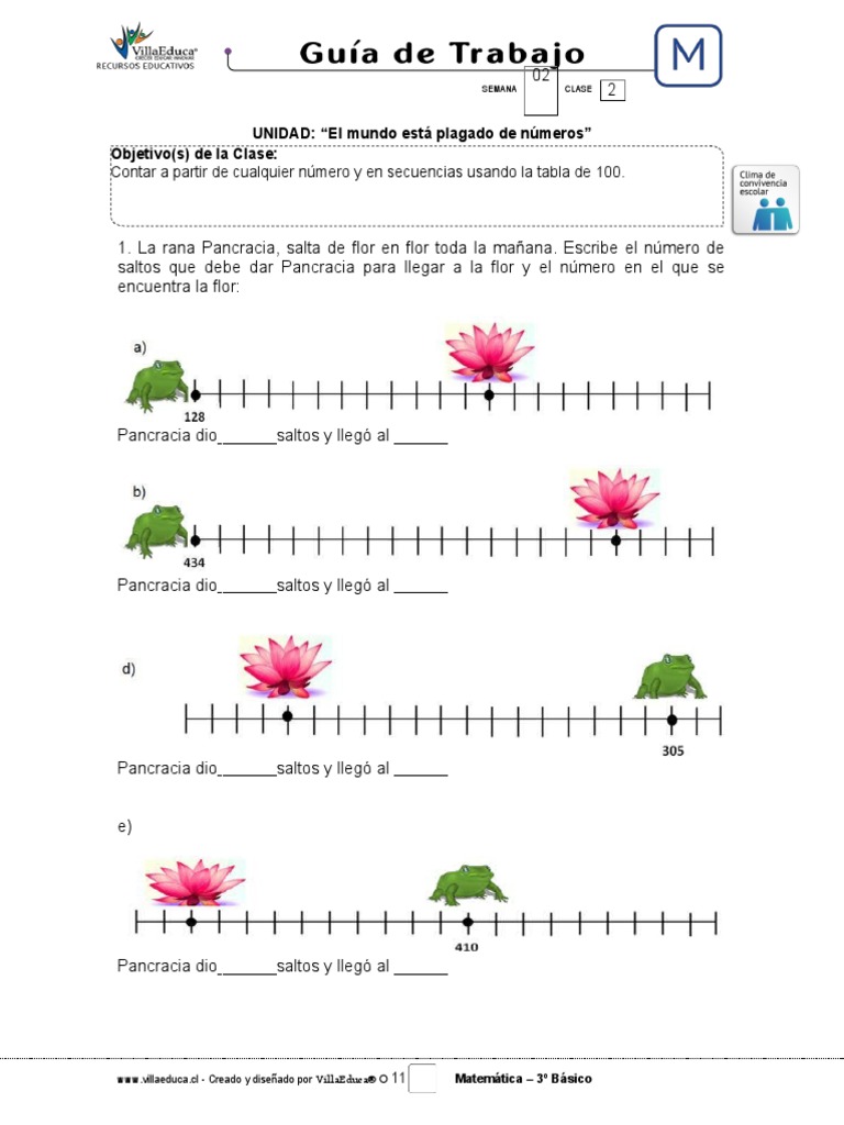 3basico - Guia Trabajo Matematica - Semana 02 | PDF