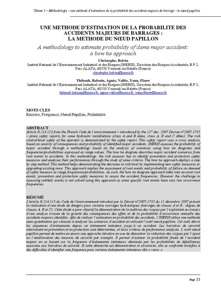 2011 Colloque Technique 4 La Methode Du Noeud Papillon | PDF | Risk ...