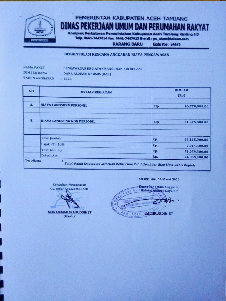 Rab & Kak Pengawasan (Dak2022) | PDF | Bisnis | Sains & Matematika