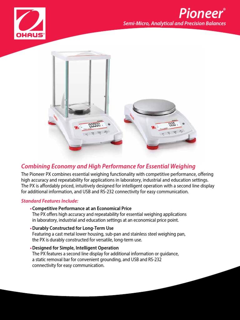 Ohaus Pioneer PX224 E | PDF | Pound (Mass) | Troy Weight