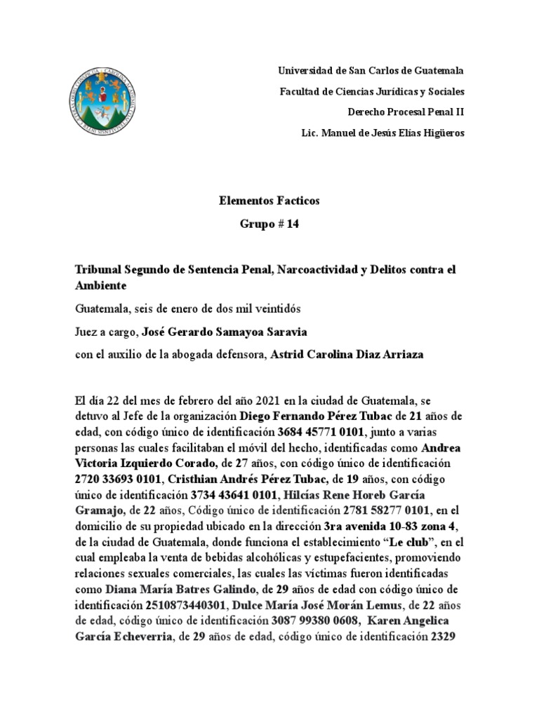 Elementos Facticos | PDF | Justicia | Crimen y violencia