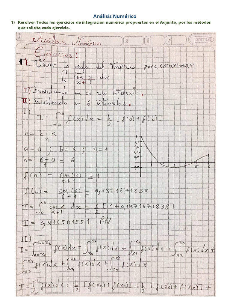 Ejercicios Con El Método Del Trapecio, Simpson 1 - 3 y 3 - 8 e Integración Abierta. | PDF