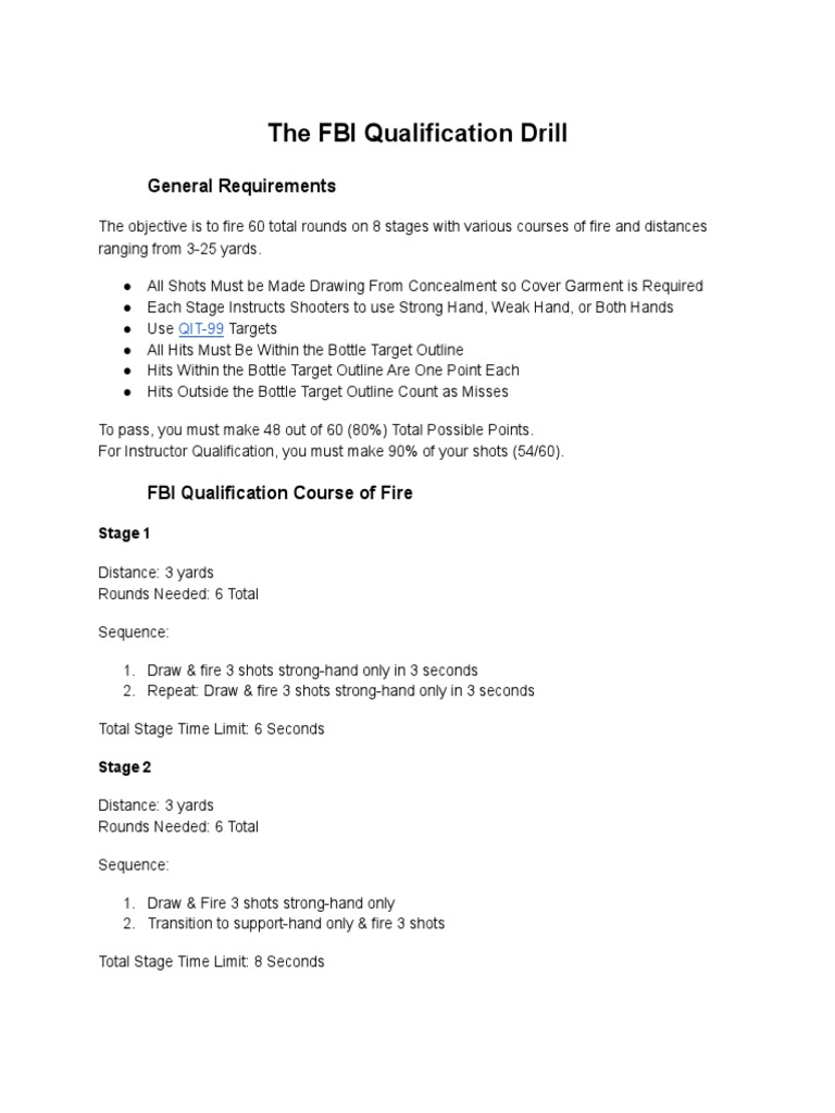 FBI Qualification Drill | PDF | Projectile Weapons | Ballistics