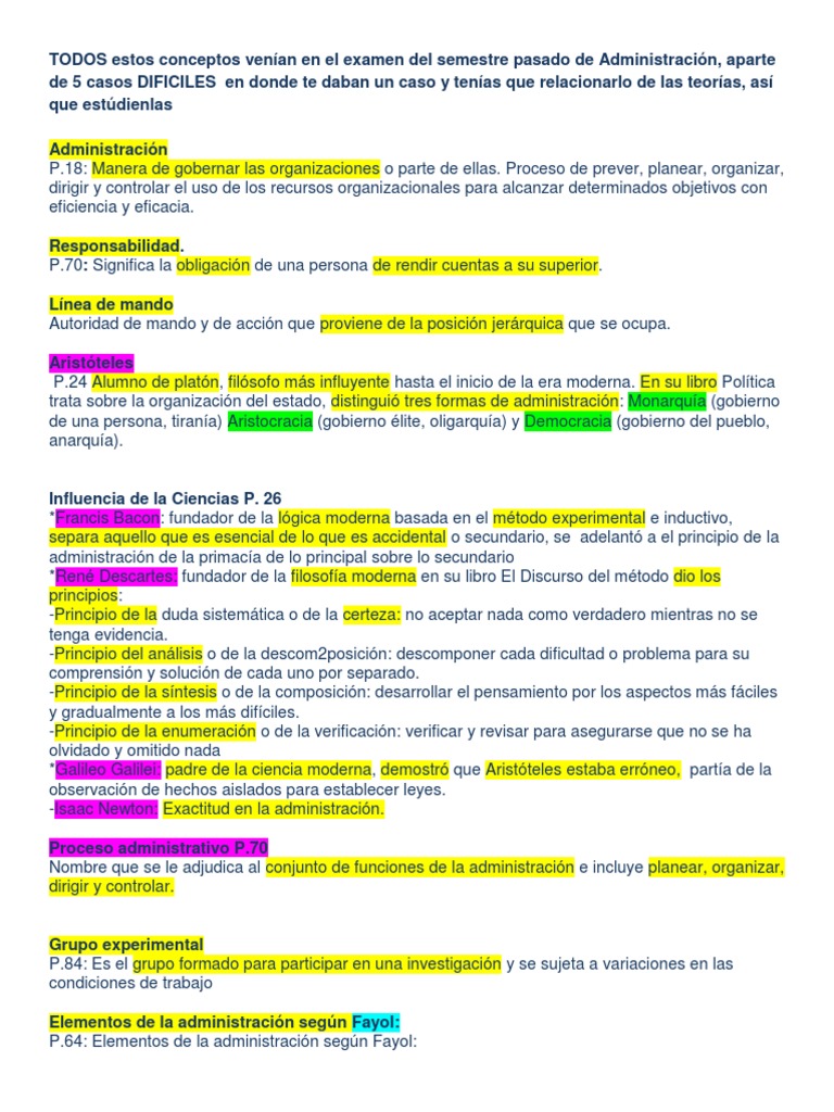 Guia Parcial Teorias Admin | PDF | Planificación | Burocracia