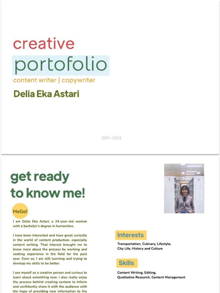 Delia Eka Astari: Content Writer Portfolio | PDF | Social Media ...