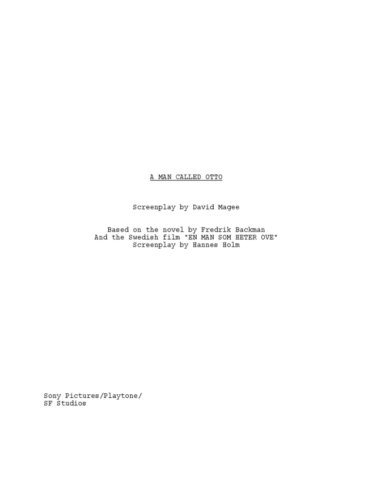 A Man Called Otto Read The Screenplay Pdf
