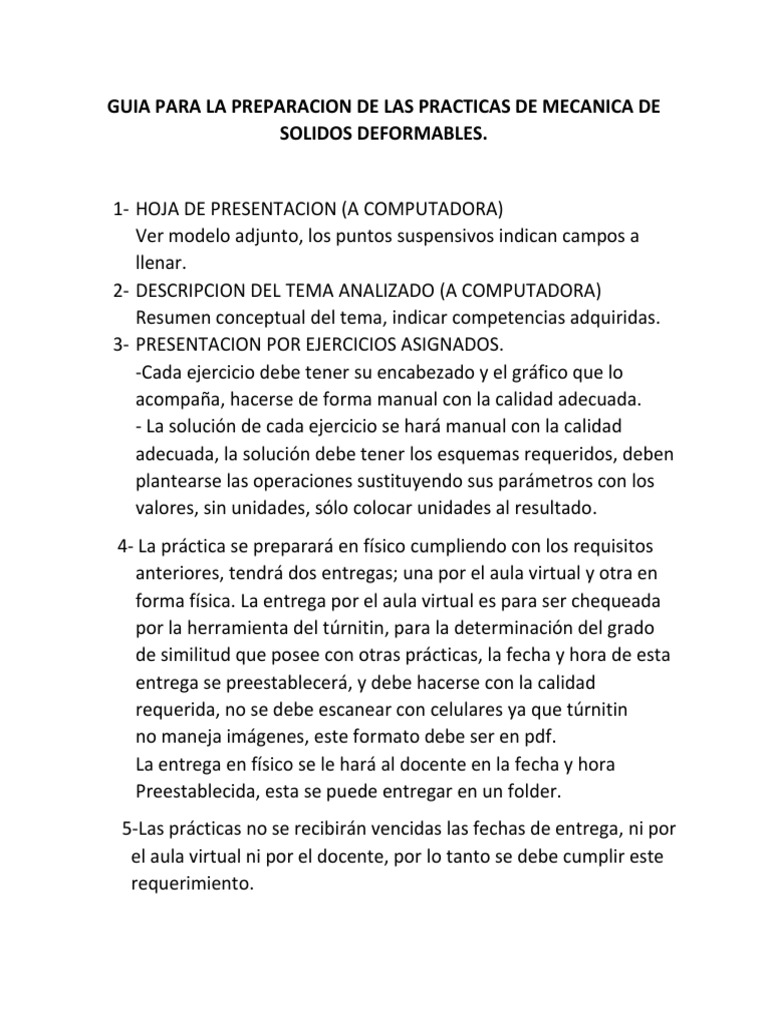 Guia para La Preparacion de Las Practicas de Mecanica de Solidos ...