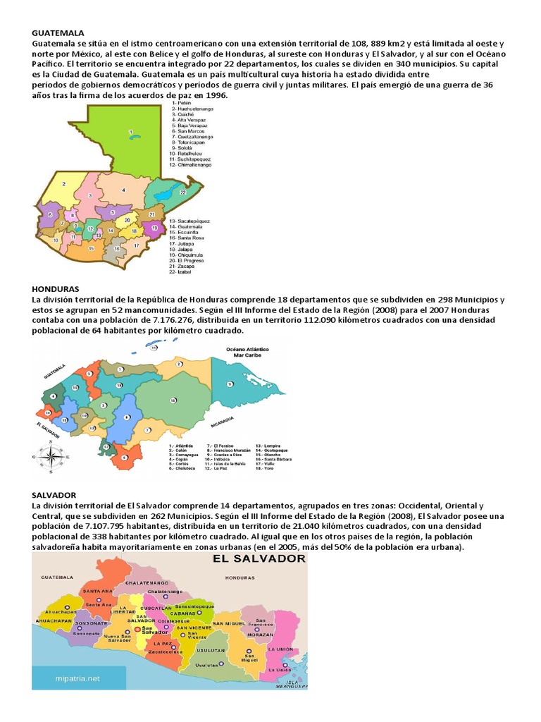 Mapas de Centro America Guatemala | Descargar gratis PDF | El Salvador ...