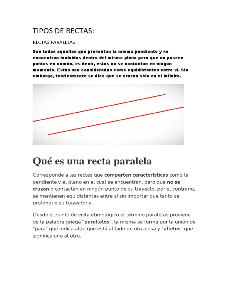 Tipos de Rectas: Paralelas y Perpendiculares | PDF