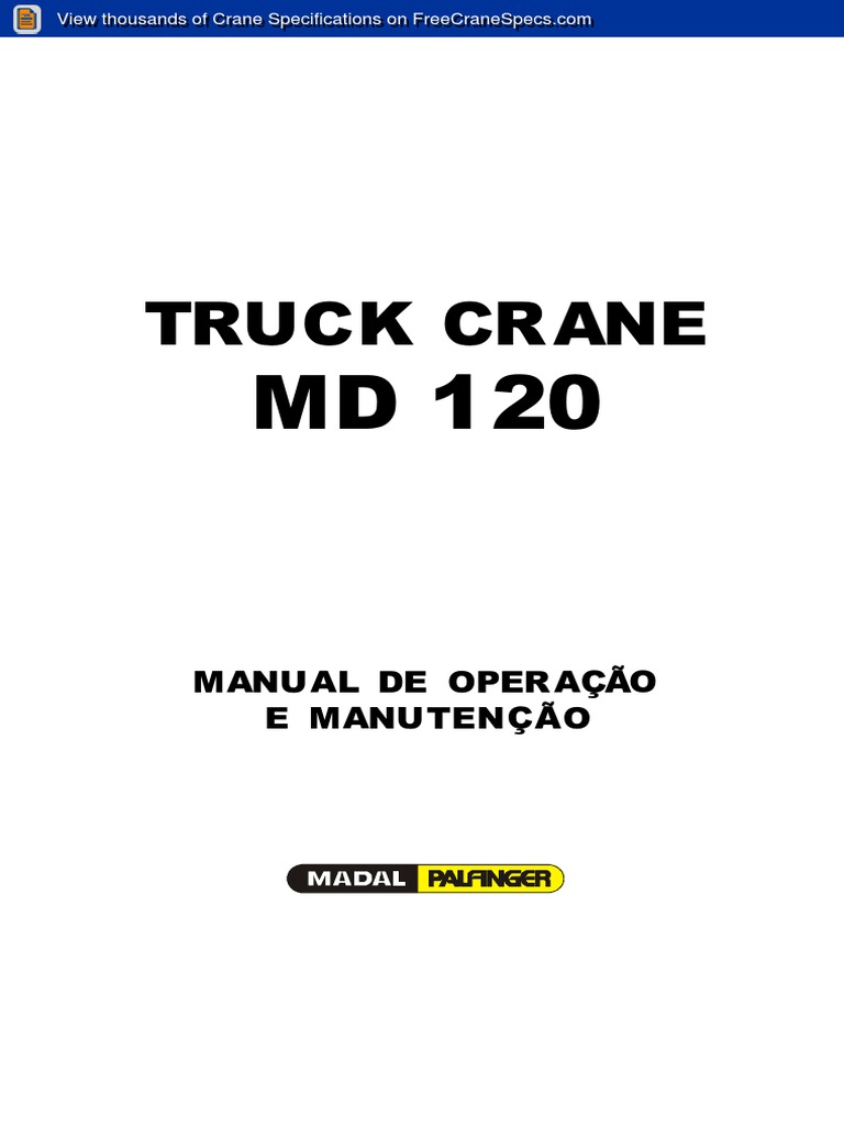 Madal MD 120 | PDF | Guindaste (máquina) | Motores