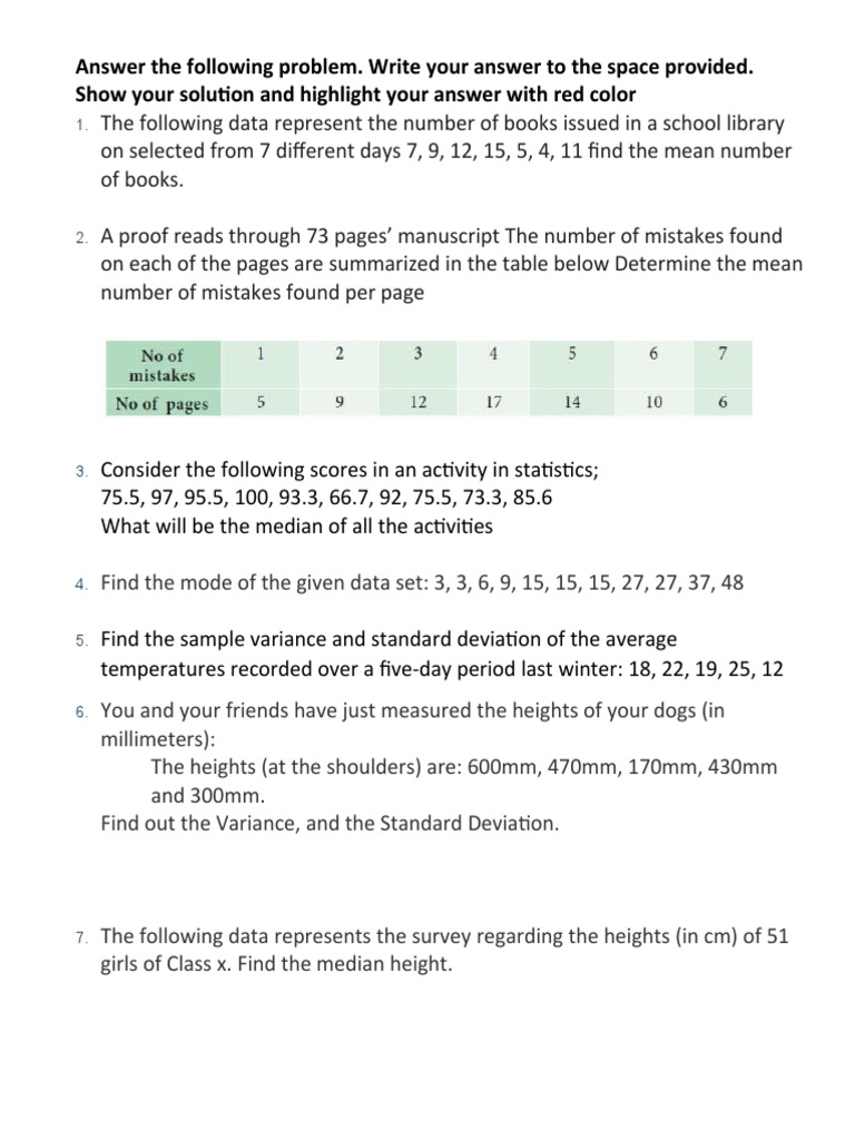MMW Ass 1 | Download Free PDF | Median | Standard Deviation
