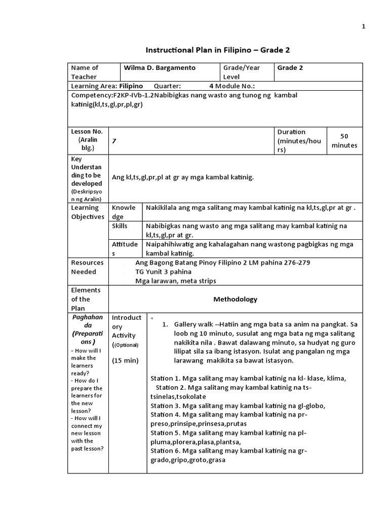 Iplan F 2KP IVb 1 2 Wilma | PDF