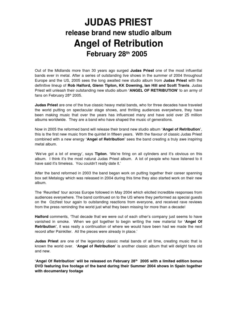 Angel of Retribution | PDF | Albums | Rock Albums