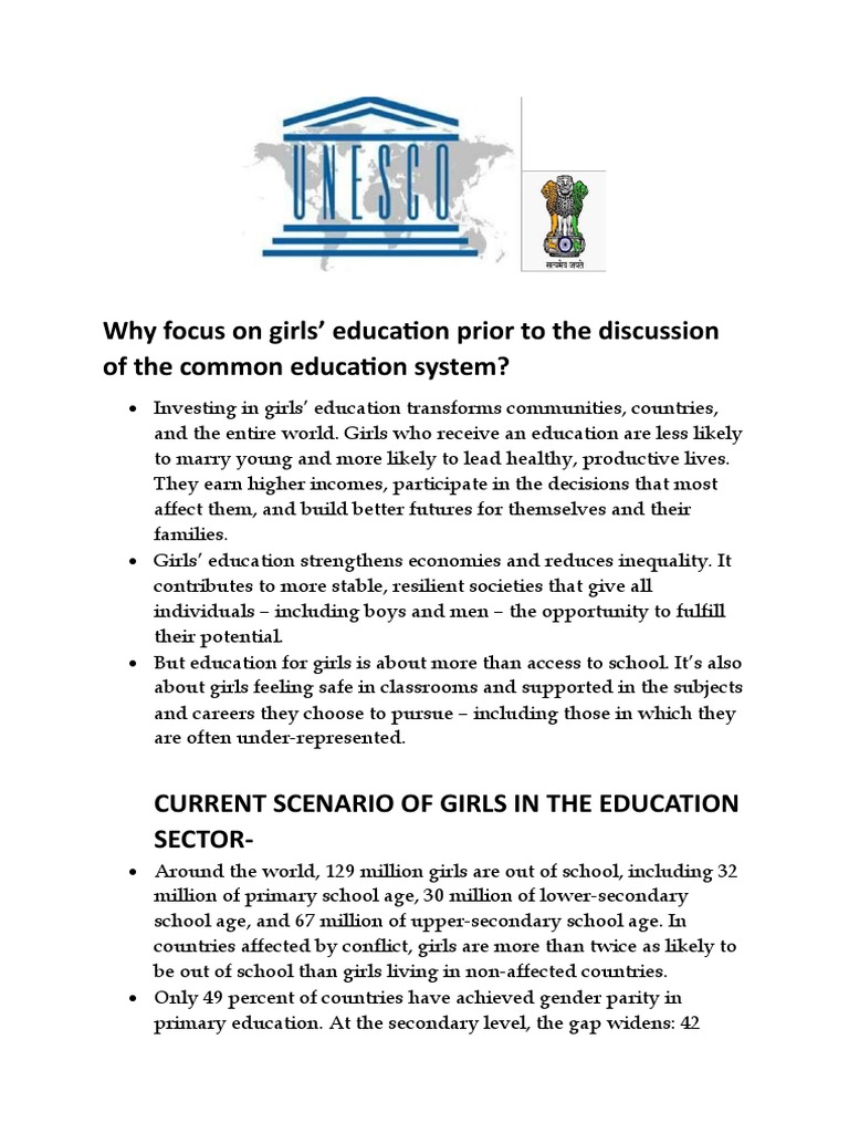 Why Focus On Girls EDUCATION | PDF | Female Education | Gender Studies