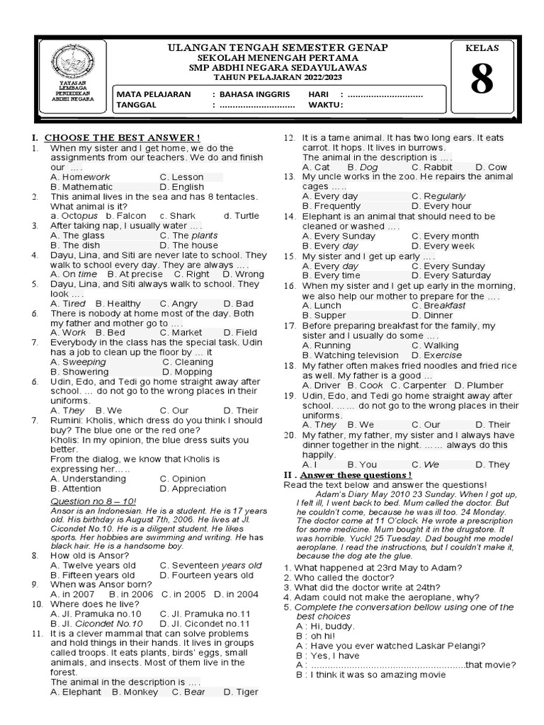 PTS English GNP 8 2023 | PDF